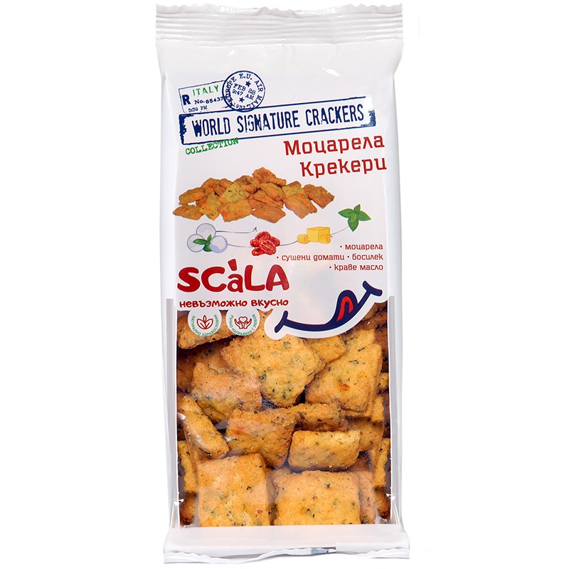 Scala Crackers with Mozzarella, Sun-Dried Tomatoes and Basil - - eBag.bg