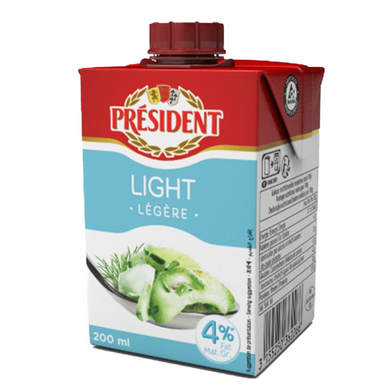 Cream President Light Dairy UHT 4% - eBag.bg