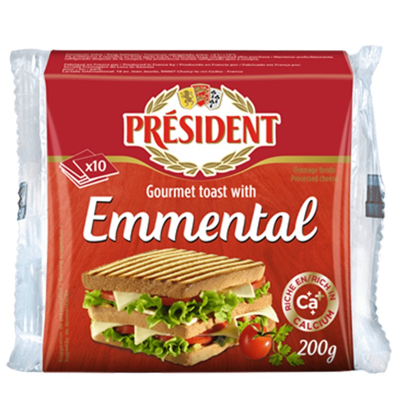 Melted Cheese President Emmental 10 Slices - eBag.bg