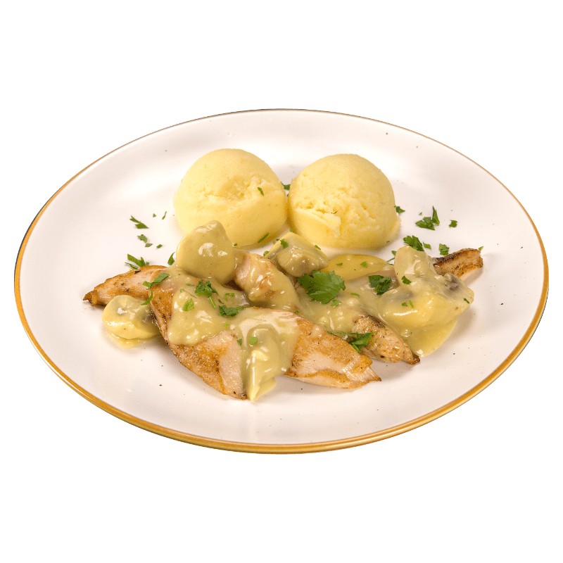 Chicken Julienne with Mushroom Sauce and Mashed Potatoes from NOBullsh ...