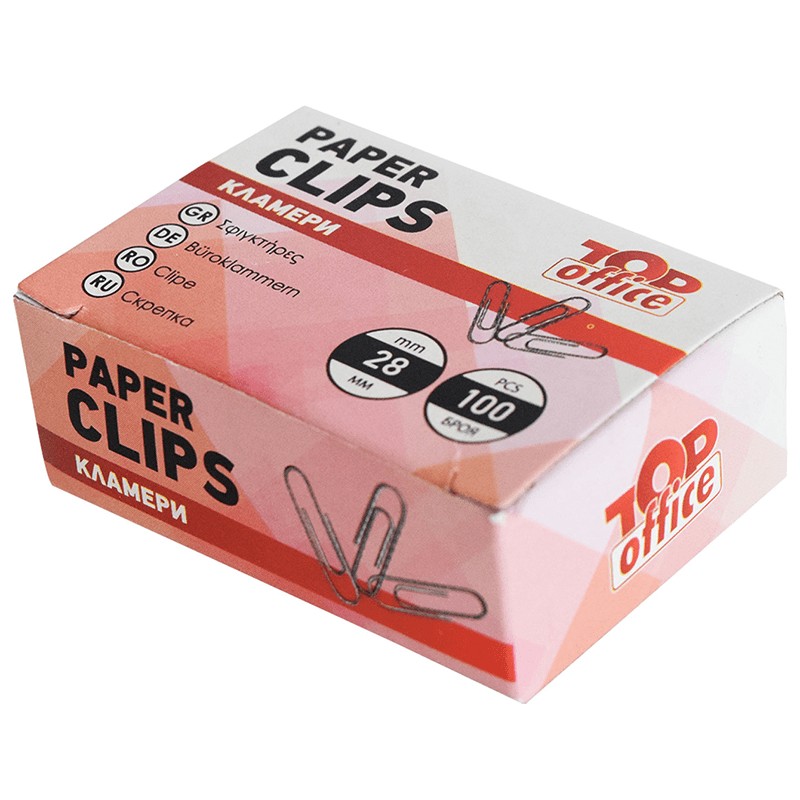 Top Office Paper Clips 28 mm at a price of 0.99 lv. - eBag.bg