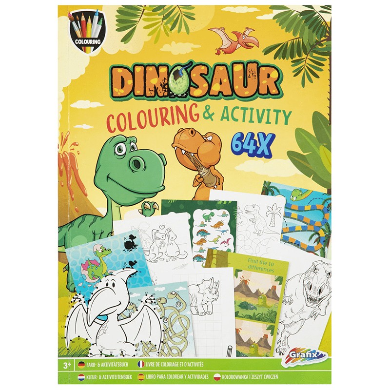 Colouring and Activity Book Grafix Dinosaur 64 pages - eBag.bg