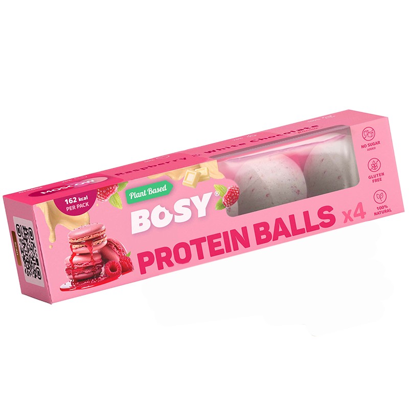 Protein Balls Bosy Moscow Raspberry with White Chocolate No Added Sugar ...
