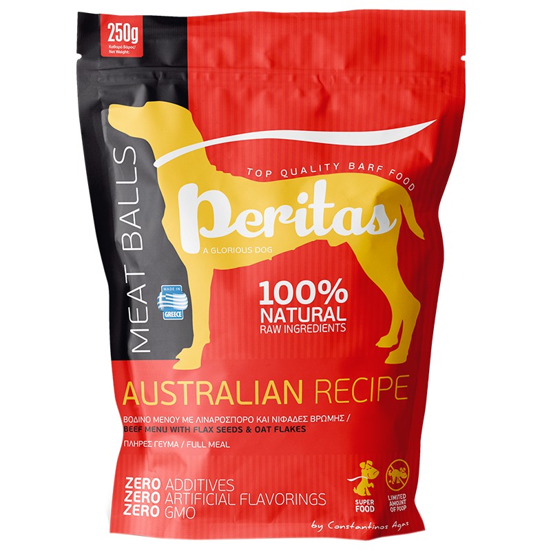 BARF Dog Food Peritas Australian Menu Meat Balls - eBag.bg