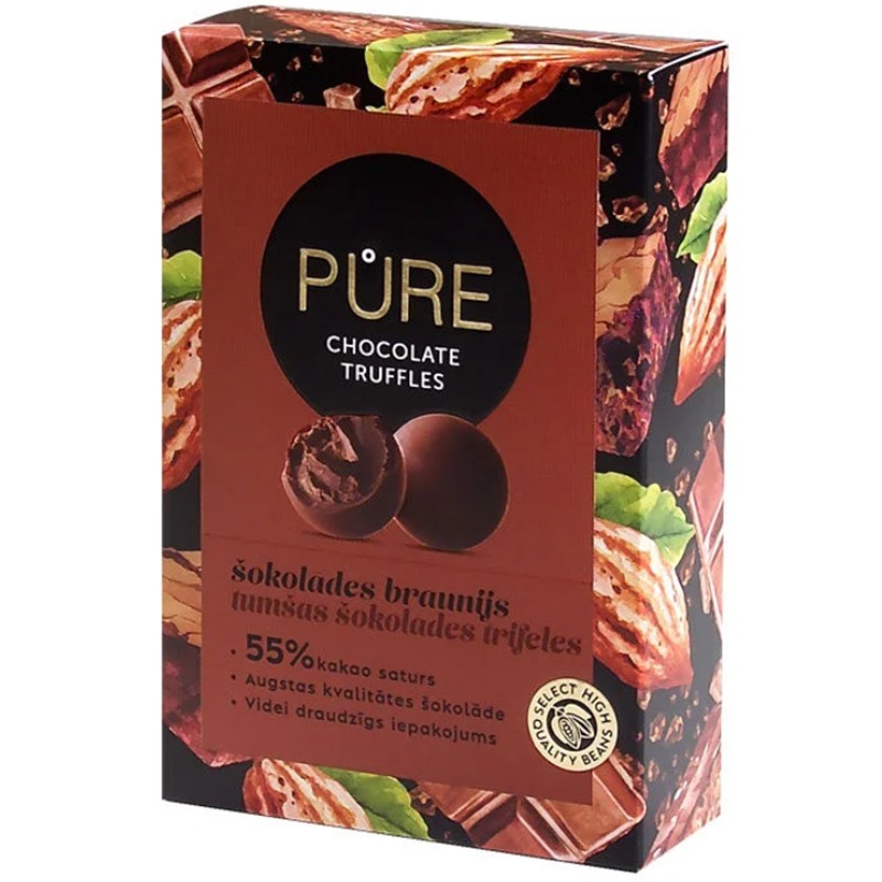 Chocolates Pure Truffles with Dark Chocolate and Chcocolate Cream 100% ...