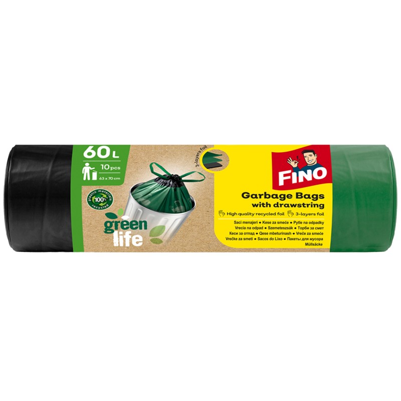 Garbage Bags Fino Green with Ties 60 l - - eBag.bg