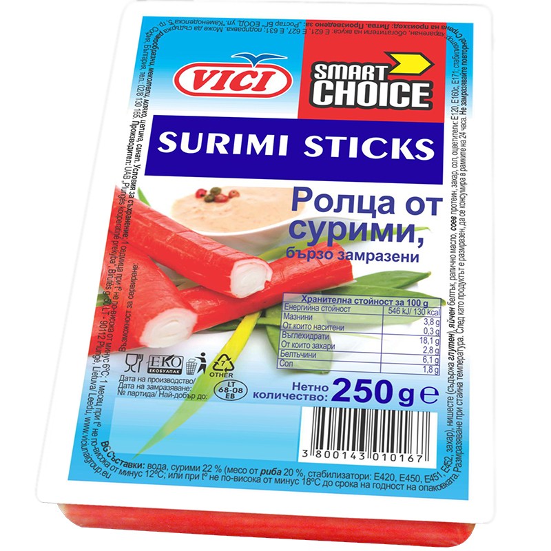 Surimi Sticks Vici Frozen at a price of 3.49 lv. online - eBag.bg