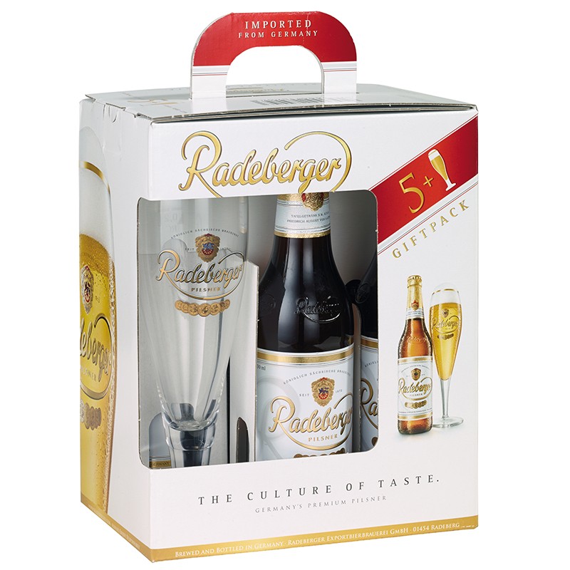 Beer Radeberger Pilsner 4,8% 5x330 ml + Glass - - eBag.bg