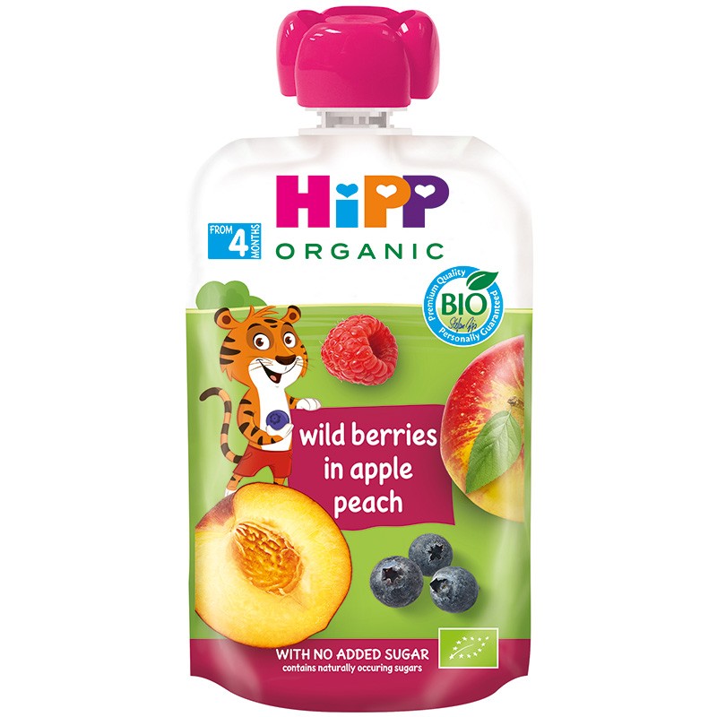 Био Закуска Hipp Плодова Горски Плодове, Ябълка и Праскова с цена 2.89 ...