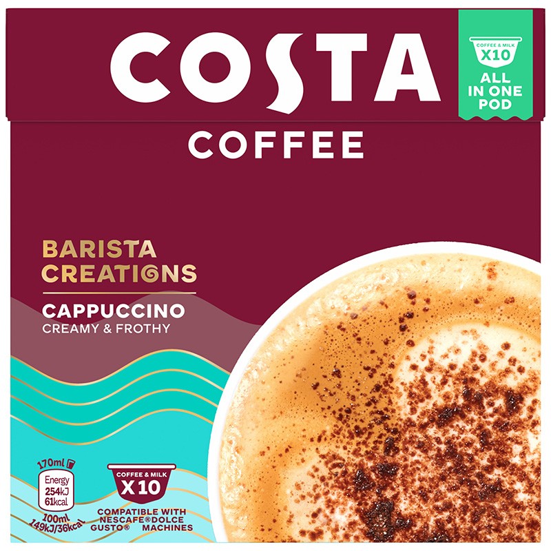 Кафе Costa Barista Creations Cappuccino Dolce Gusto Съвместими Капсули ...