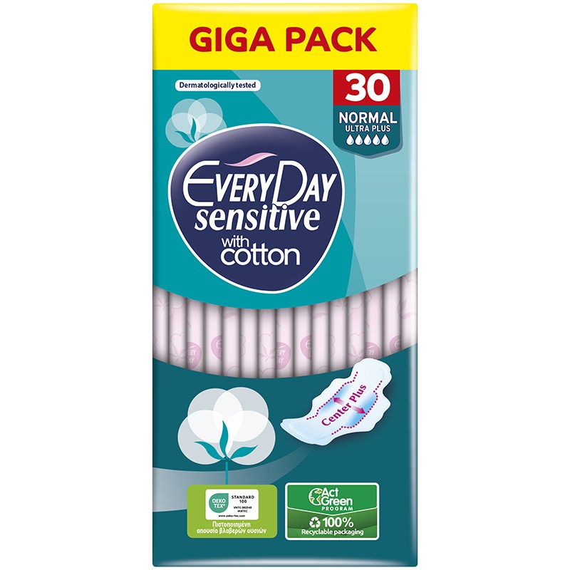 Дамски Превръзки Every Day Sensitive Normal Ultra Plus с Памук с цена 6 ...