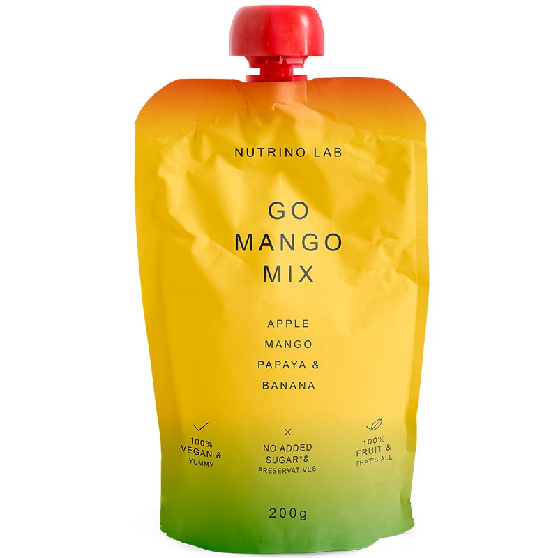 Плодово Пюре Nutrino Lab Go Mango Mix Ябълка, Манго, Папая и Банан без ...
