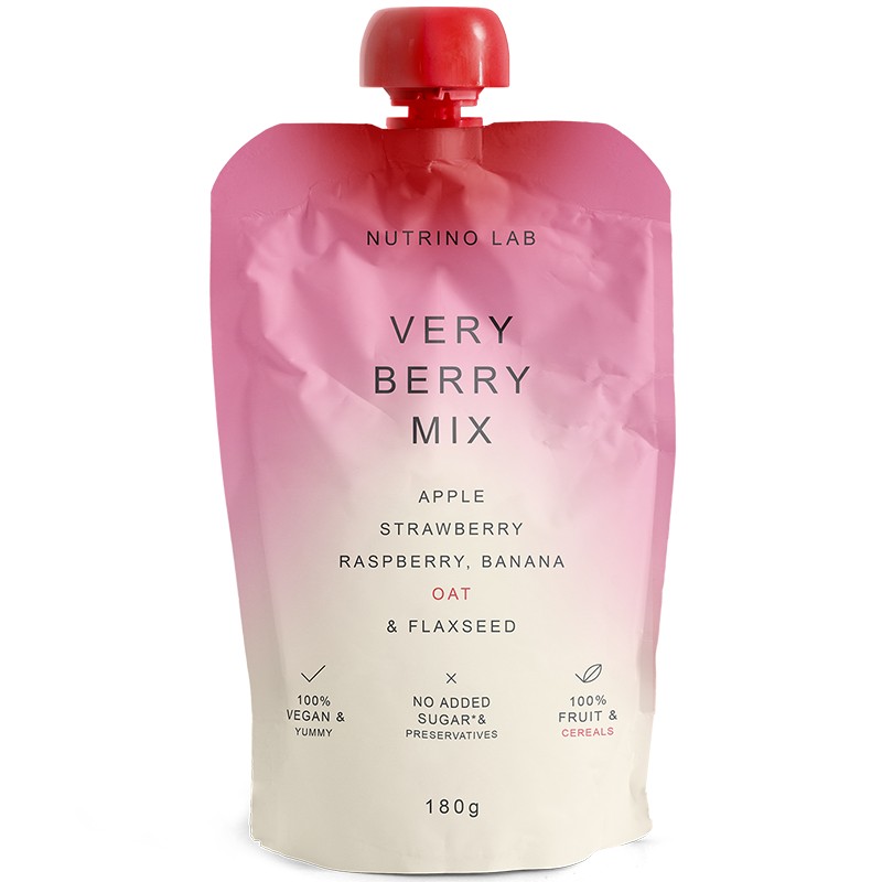 Плодово Пюре Nutrino Lab Very Berry Mix Ябълка, Ягода, Малина, Банан ...