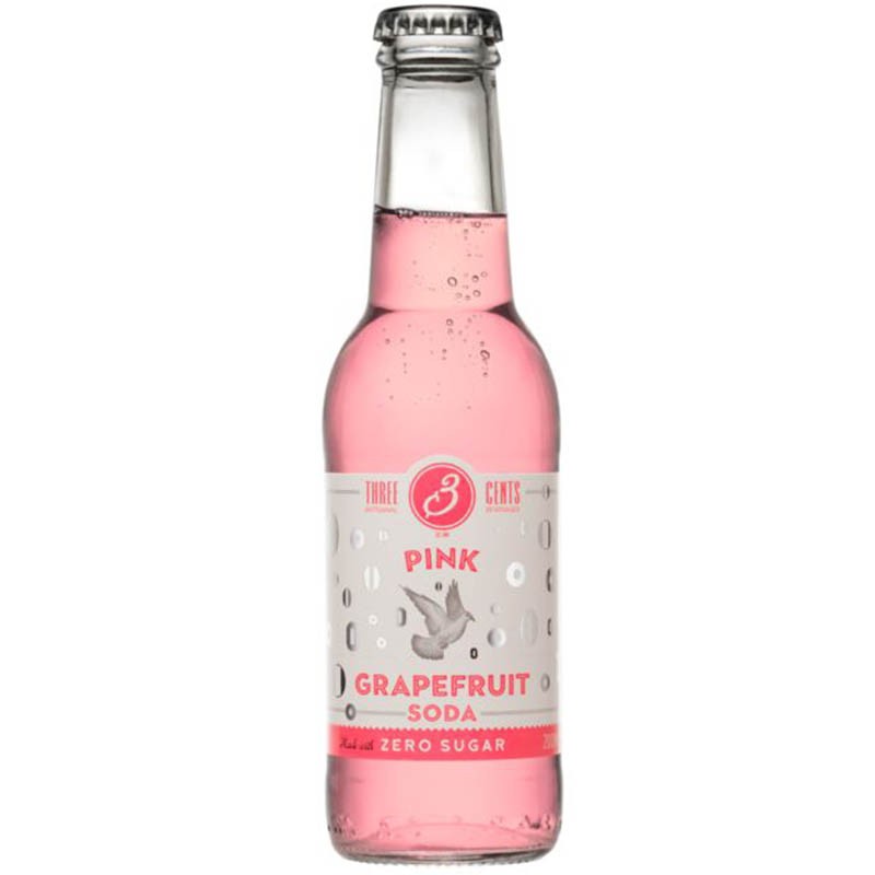 Газирана Напитка Three Cents Pink Grapefruit Soda без Добавена Захар с ...