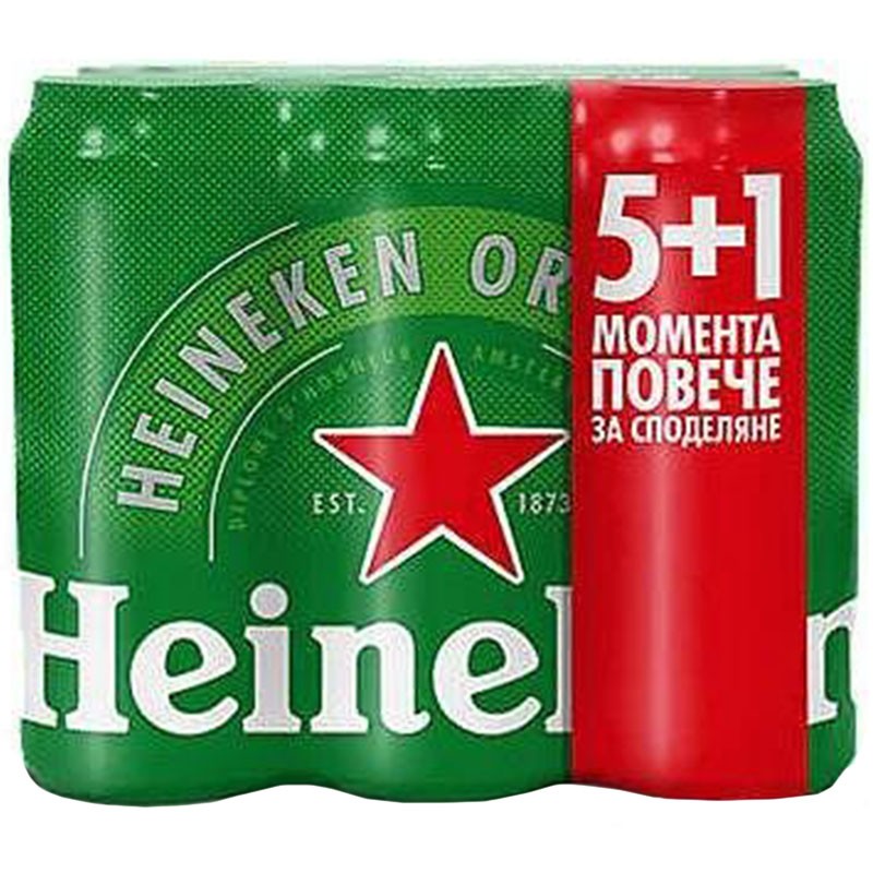 Бира Heineken Lager 5% 5+1 - eBag.bg